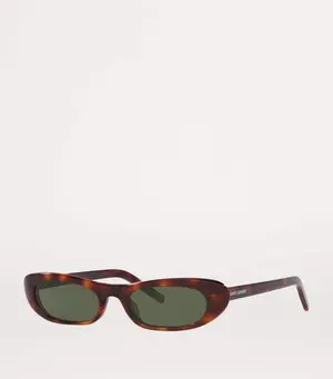 Saint Laurent Oval Full Rim Sunglasses - Brown