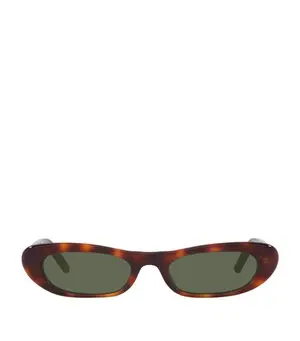 Saint Laurent Oval Full Rim Sunglasses Brown