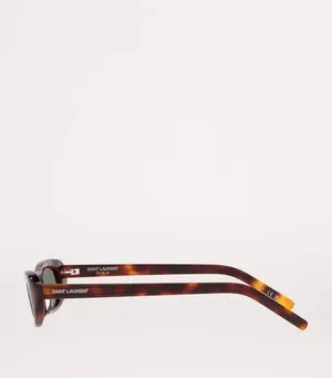 Saint Laurent Oval Full Rim Sunglasses - Brown