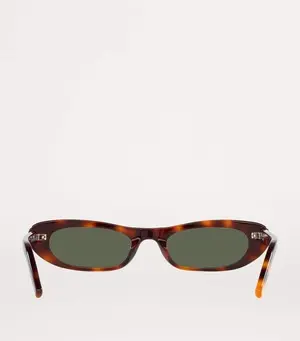 Saint Laurent Oval Full Rim Sunglasses - Brown