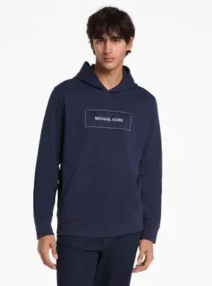 Michael Kors Logo Cotton-blend Hoodie - Blue