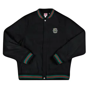 Supreme X Lacoste Wool Varsity Jacket - Black