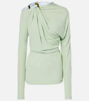 Victoria Beckham Sleeveless Draped Jersey Top - Black