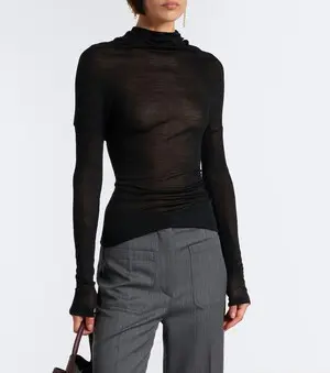 Victoria Beckham Sleeveless Draped Jersey Top - Black