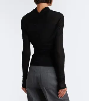 Victoria Beckham Sleeveless Draped Jersey Top - Black