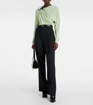 Victoria Beckham Sleeveless Draped Jersey Top - Black
