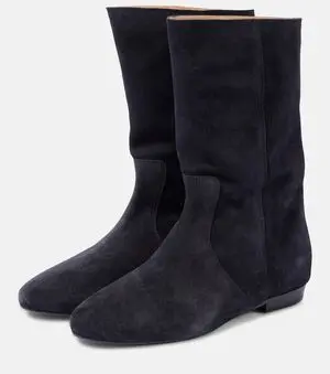 Isabel Marant Stefa Suede Ankle Boots - Black