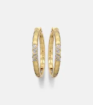 Marina B Ondine 18kt Yellow Hoop Earrings With Diamonds - Gold