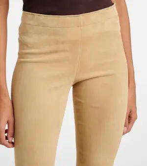 Stouls Jp Twenty Flared Suede Leggings - Beige