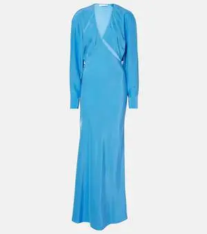 Christopher Esber Cutout Silk Maxi Dress - Blue