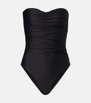 Jade Swim Yara Ruched Strapless One Piece Black
