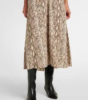 Isabel Marant Étoile Keany Printed Silk-blend Midi Dress - White