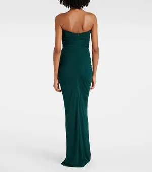 Christopher Esber Bezel Quartz Cutout Jersey Gown