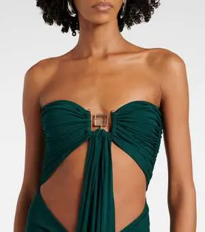 Christopher Esber Bezel Quartz Cutout Jersey Gown