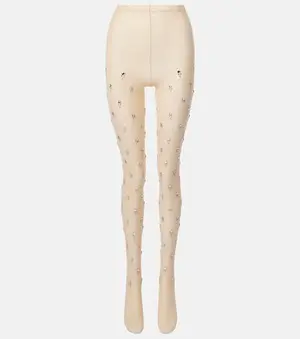 Rabanne Embellished Tights - Beige