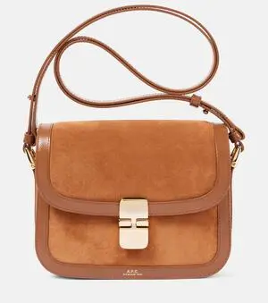 A.p.c. Grace Small Leather And Suede Bag