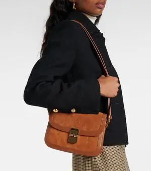 A.p.c. Grace Small Leather And Suede Bag