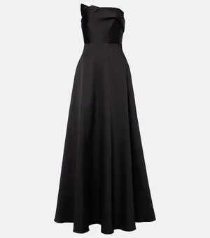 Roland Mouret Strapless Taffeta Gown - Black