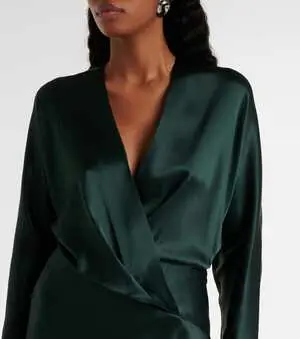 THE SEI Silk Satin Wrap Gown