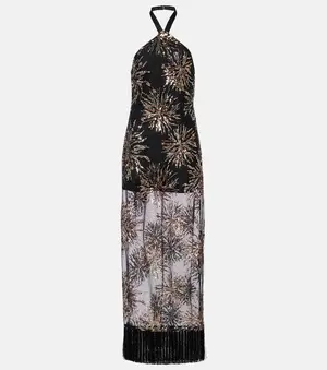 TALLER MARMO Nina Soleil Sequined Maxi Dress