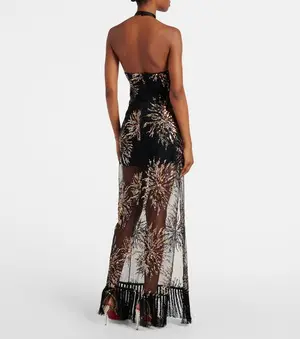TALLER MARMO Nina Soleil Sequined Maxi Dress
