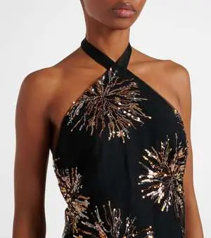 TALLER MARMO Nina Soleil Sequined Maxi Dress