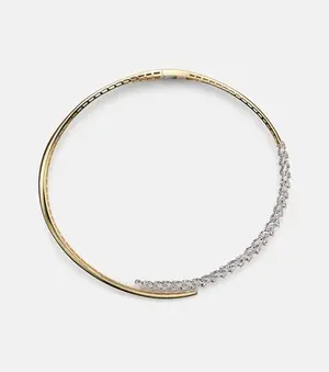 Yeprem 18kt White And Yellow Gold Diamond Choker - Silver