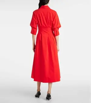 Simkhai Jazz Cotton-blend Midi Shirt Dress - Red
