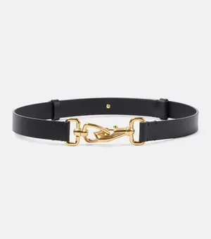 Burberry Equestrian Leather Belt - Black