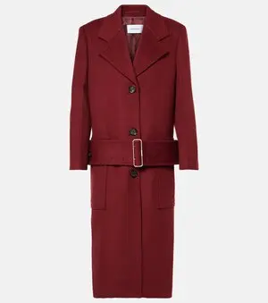 FERRAGAMO Wool-cashmere Belted Overcoat - Red