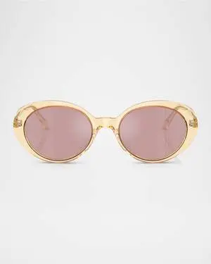 Oliver Spencer Oval Sunglasses - Pink