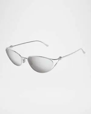 Bottega Veneta Bottega Veneta Knot Cat-Eye Sunglasses Shiny Silver