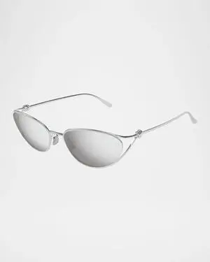 Bottega Veneta Knot Cat-eye Sunglasses - Silver