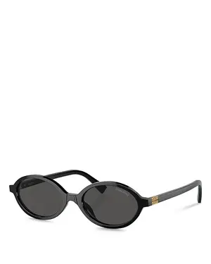 Miu Miu Regard Oval Sunglasses 50mm - Black/gray Solid