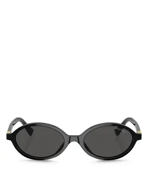 Miu Miu Regard Oval Sunglasses 50mm - Black/gray Solid