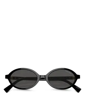 Miu Miu Regard Oval Sunglasses 50mm - Black/gray Solid