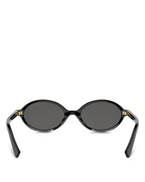 Miu Miu Regard Oval Sunglasses 50mm - Black/gray Solid