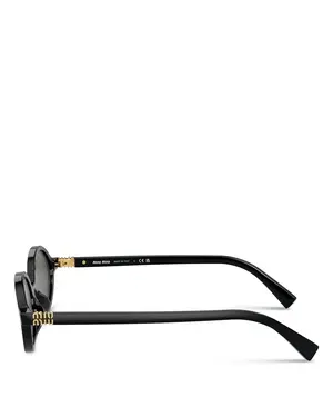 Miu Miu Regard Oval Sunglasses 50mm - Black/gray Solid