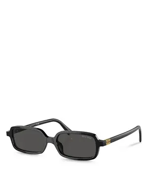 Miu Miu Regard Rectangle 52mm Sunglasses Black/gray Solid