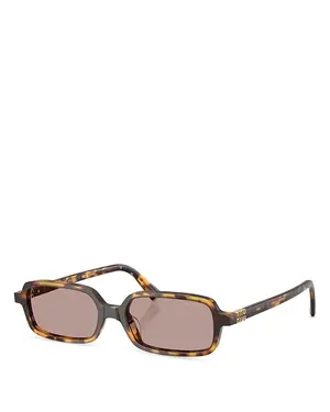 Miu Miu Regard Rectangle 52mm Sunglasses Brown Havan