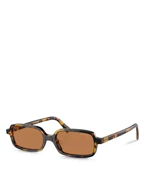 Miu Miu Regard Rectangle 52mm Sunglasses Havana/brown Solid