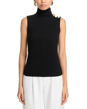 L'Agence Ceci Knit Top - Black