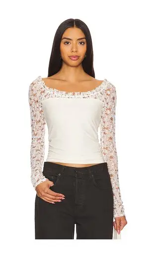 Free People Josie Long Sleeve Top - Tea Combo
