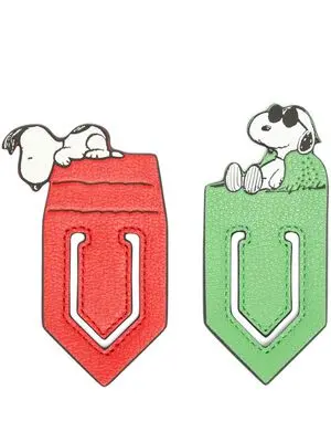 ANYA HINDMARCH X Peanuts Set Of 2 Snoopy Bookmarks - Red