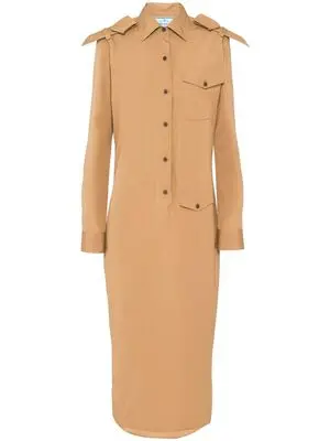 Prada Triangle-logo Cotton Shirtdress
