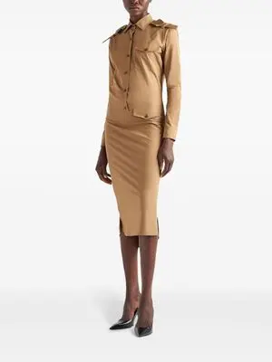 Prada Triangle-logo Cotton Shirtdress