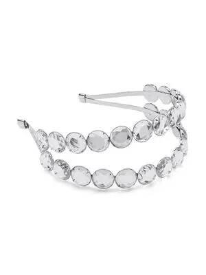 JIMMY CHOO Crystal Embellished Double Row Headband - Silver