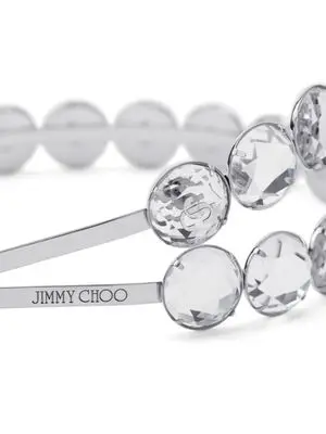 JIMMY CHOO Crystal Embellished Double Row Headband - Silver