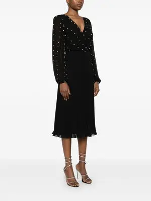 NISSA Crystal-embellished Chiffon Midi Dress