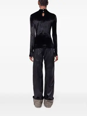 Rabanne Draped Velvet Top - Black